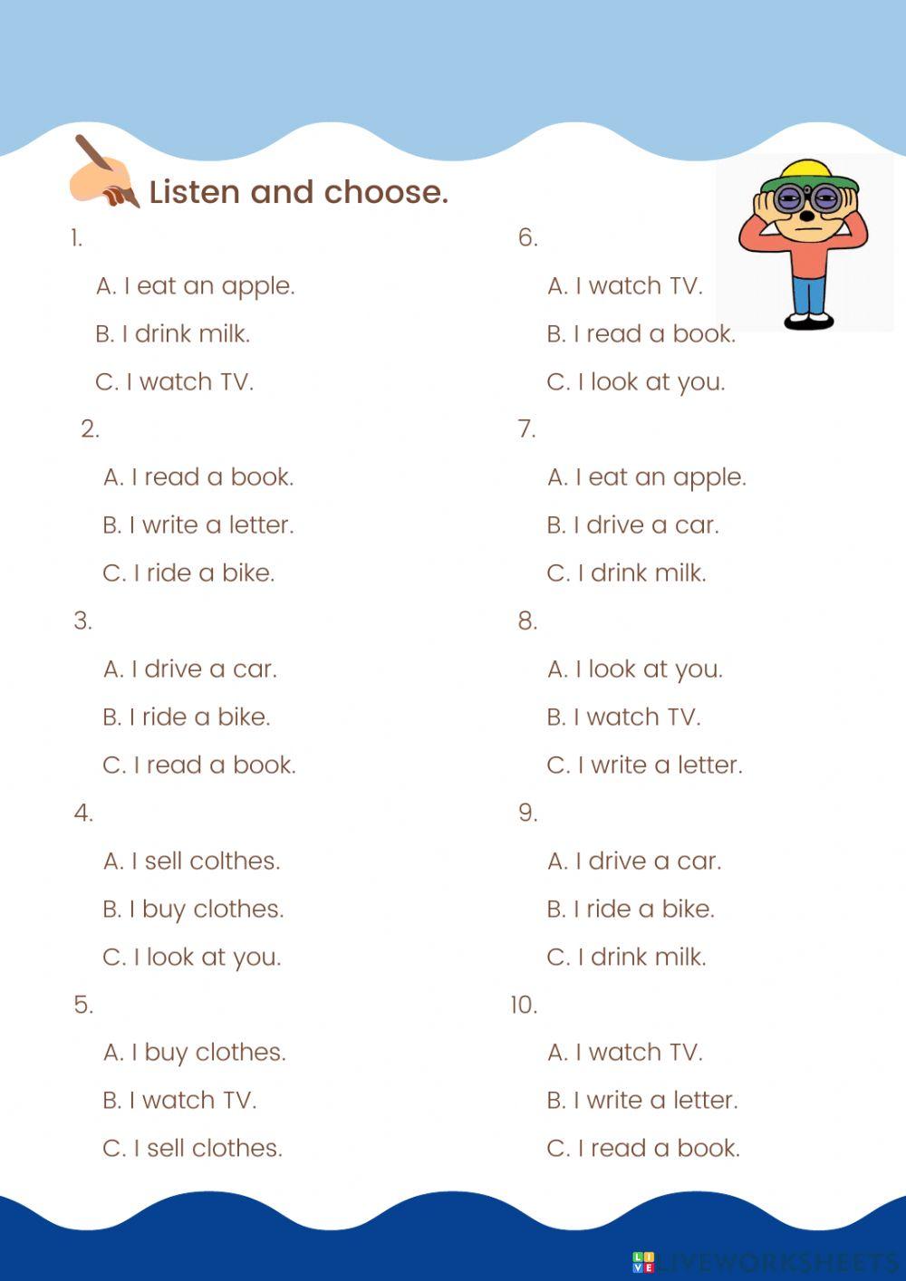 Verb 2 (2) interactive worksheet | Live Worksheets