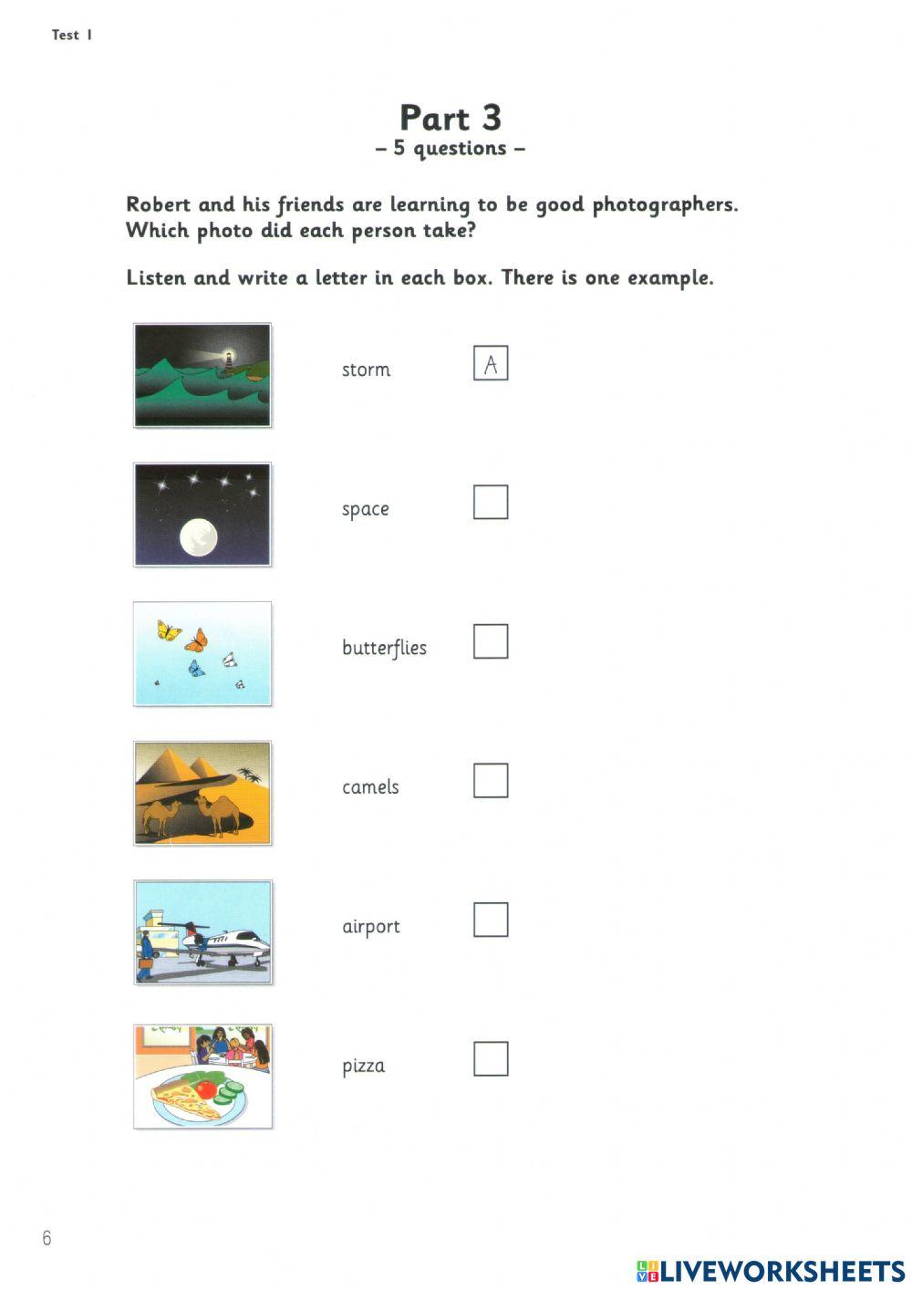 FLYERS 4 TEST 1 2730360 | MsQuyenms | Live Worksheets