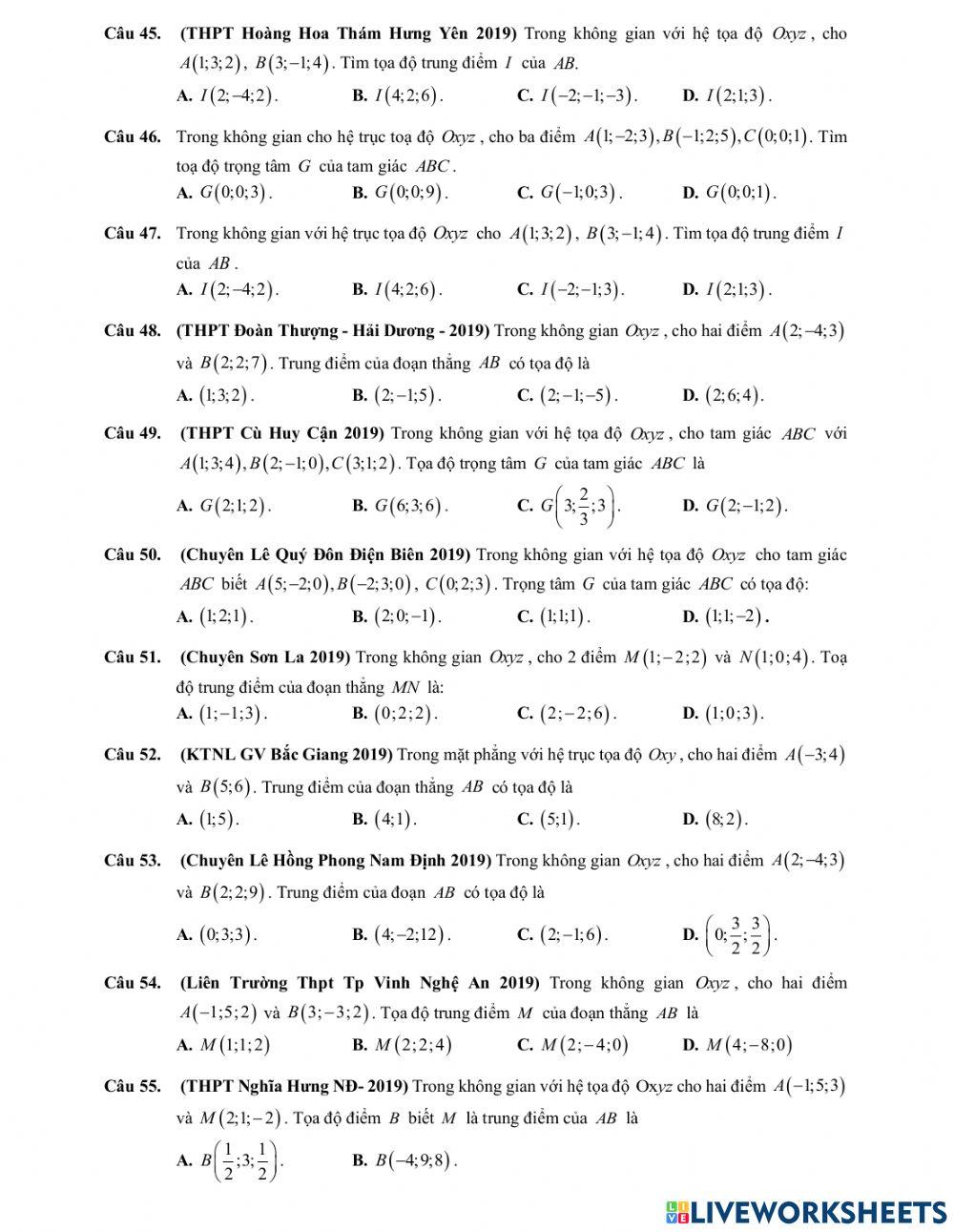 1868124 | Tọa độ của điểm của vec tơ phần 2 | Phạm Trịnh