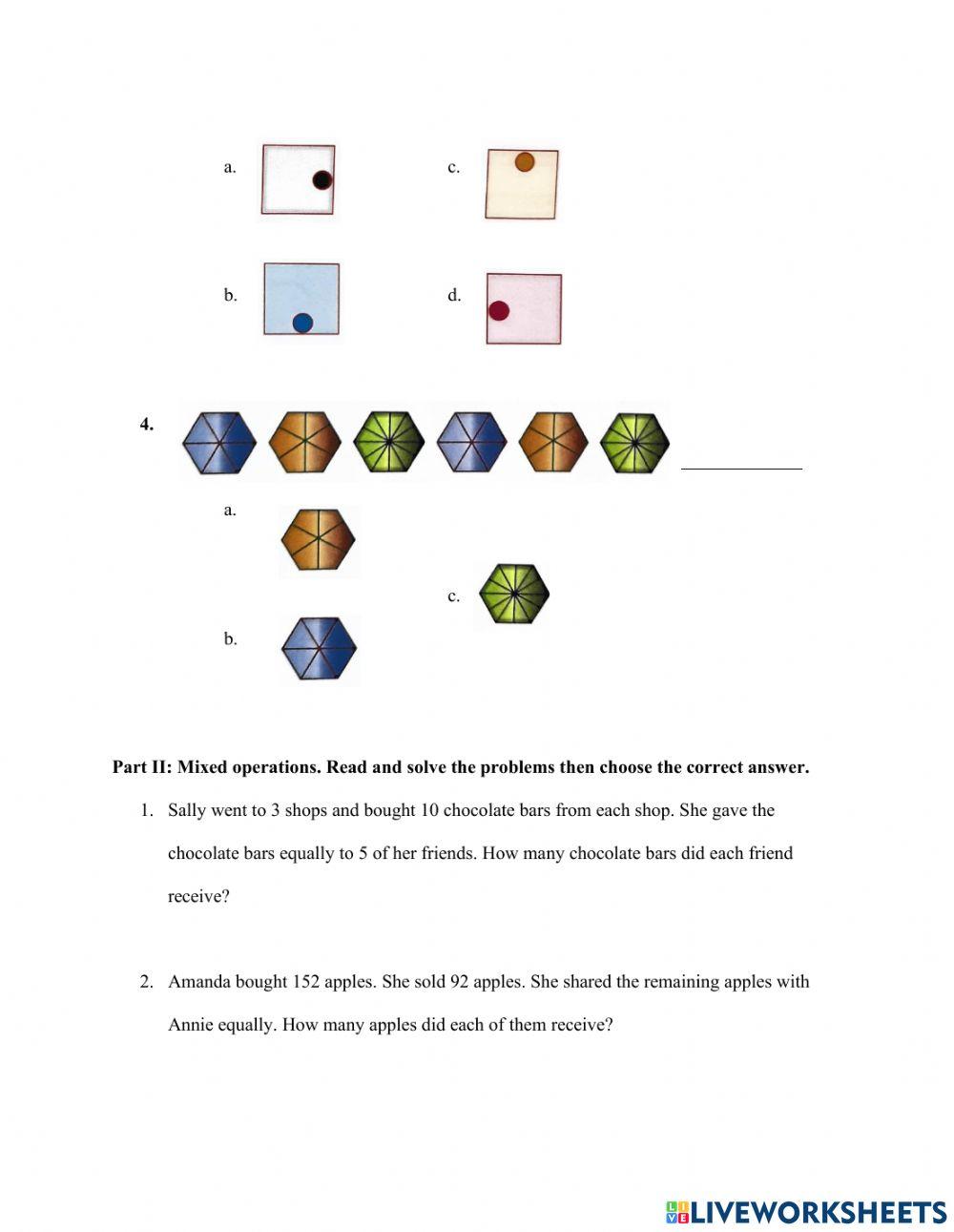 Grade 2 Math Final test (2nd sem - Day 2) 1868122