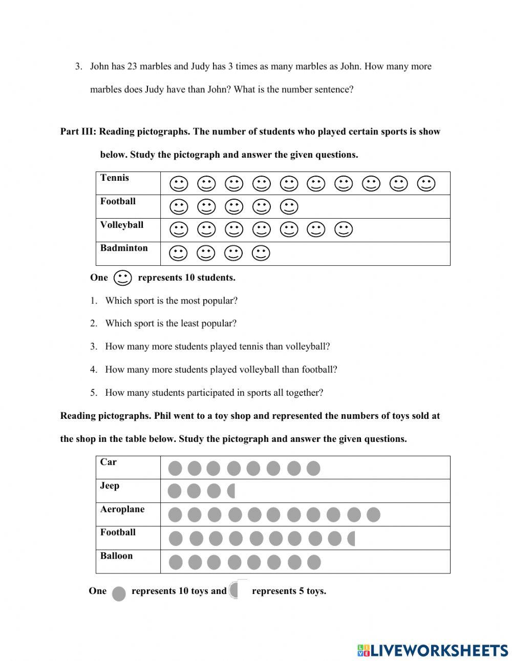 Grade 2 Math Final test (2nd sem - Day 2) 1868122