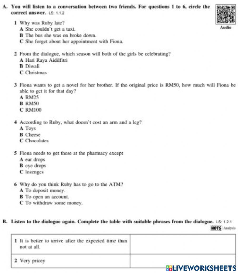 Money online exercise for Grade 8 | Live Worksheets