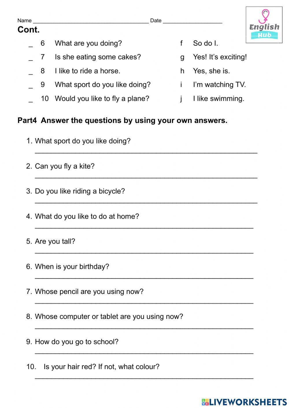 conversation online exercise for | Live Worksheets