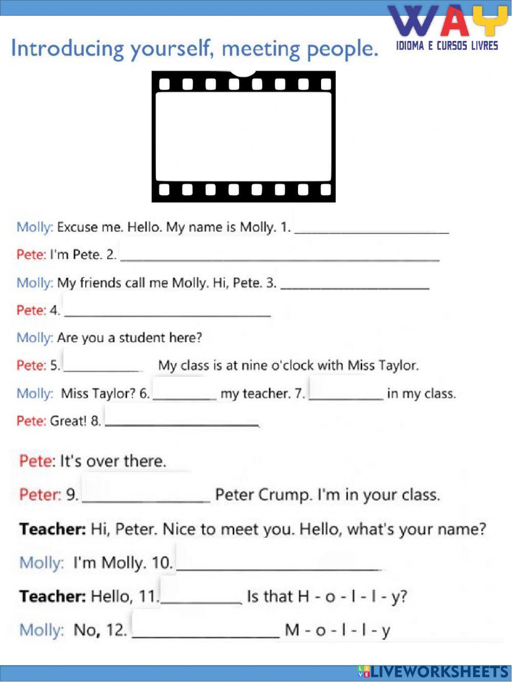 Welcome free exercise | Live Worksheets