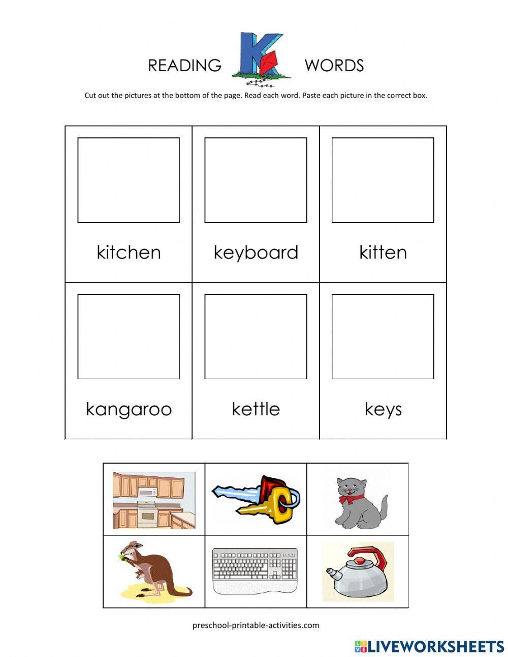Letter k free online exercise | Live Worksheets