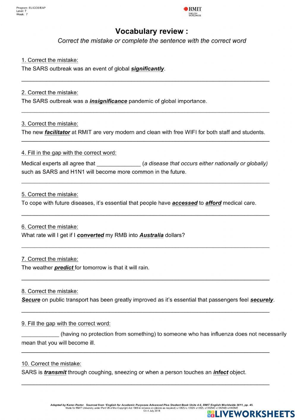 L7 Word form practice online exercise for | Live Worksheets