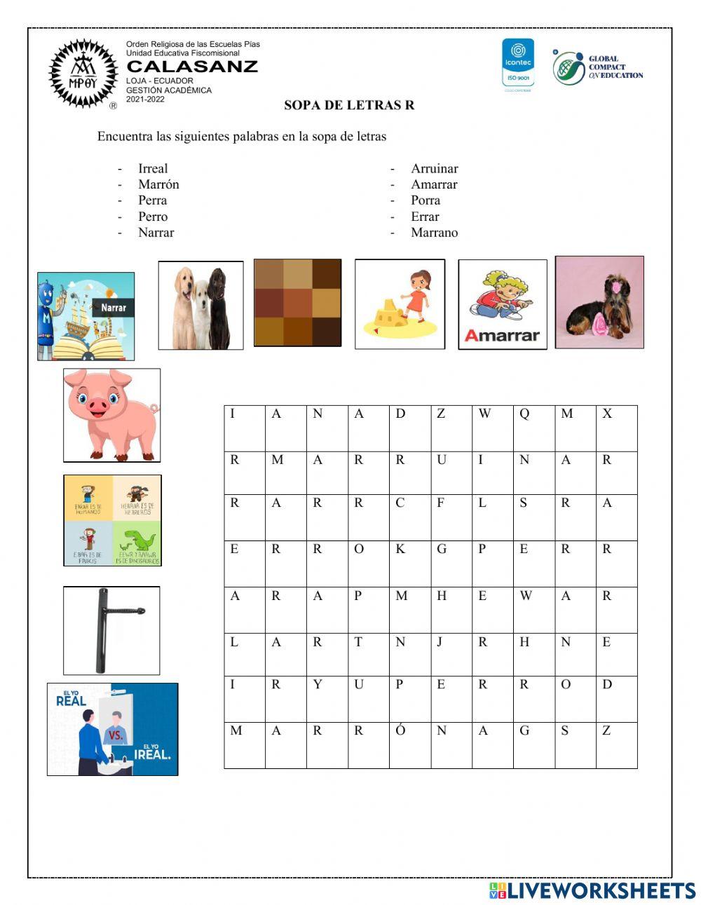 Sopa de Letras R exercise | Live Worksheets