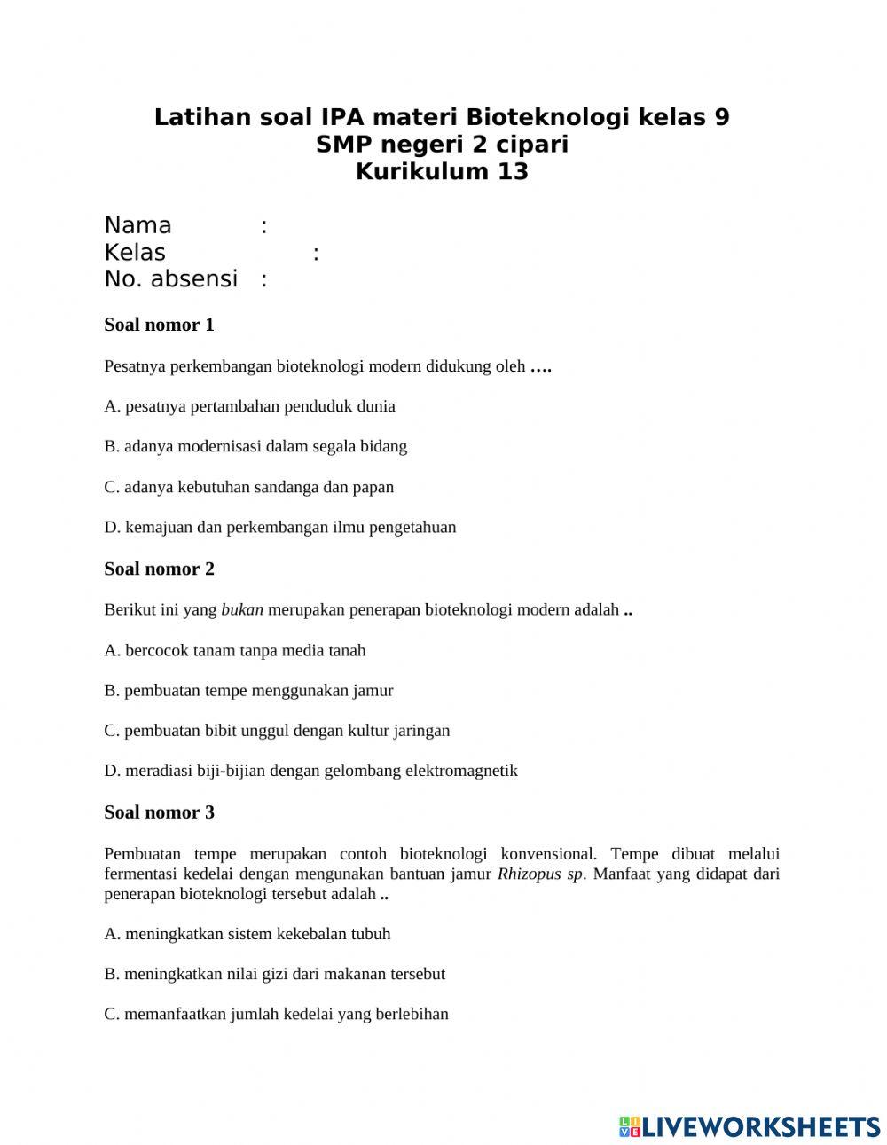 UH satu IPA 1870464 | yatiman | Live Worksheets
