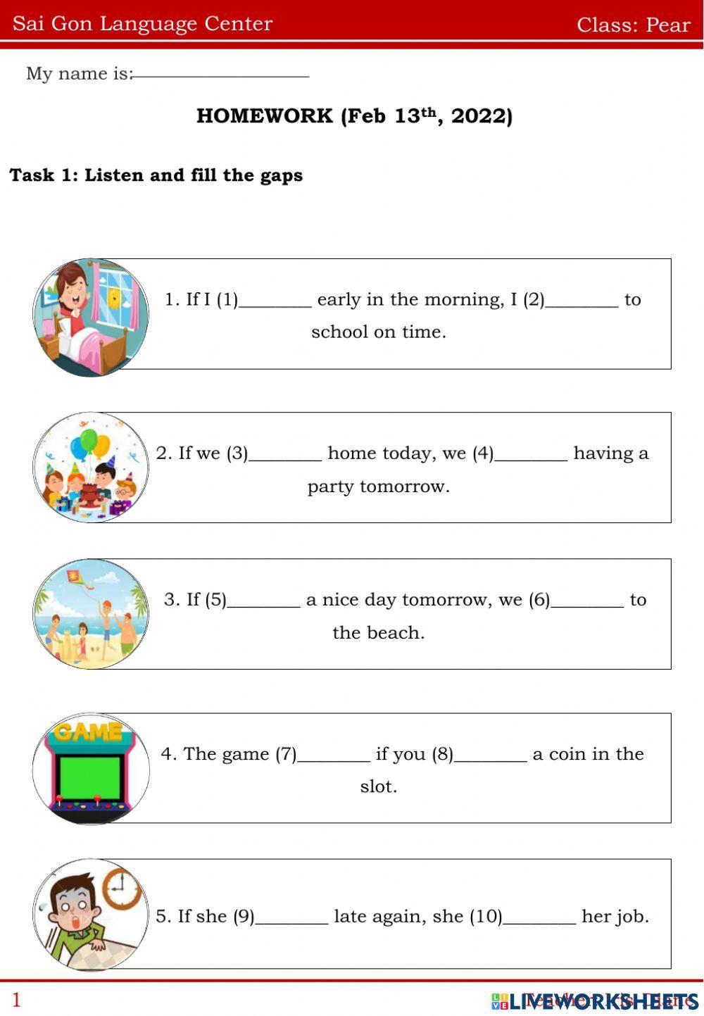 Homework-class Pear Feb 13th worksheet | Live Worksheets
