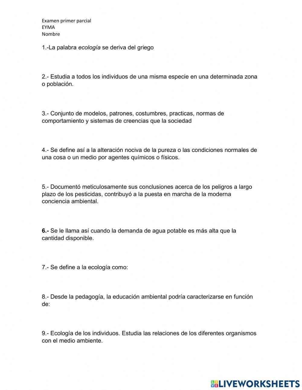 Eyma worksheet | Live Worksheets
