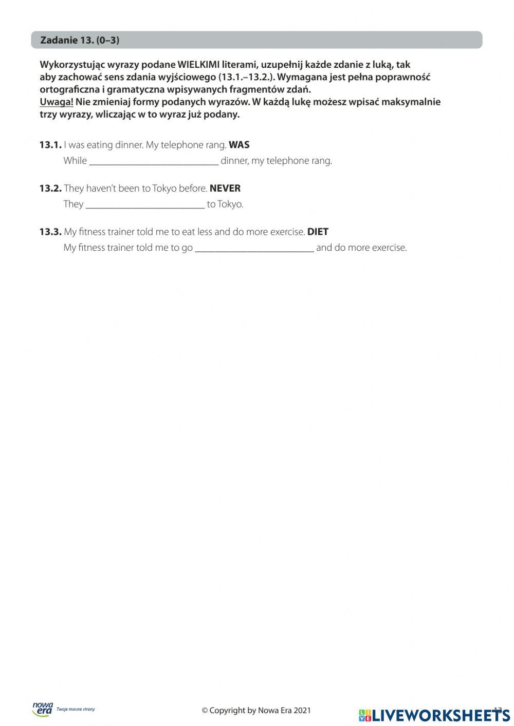 egzamin 14.02b 6833230 | JolaM | Live Worksheets
