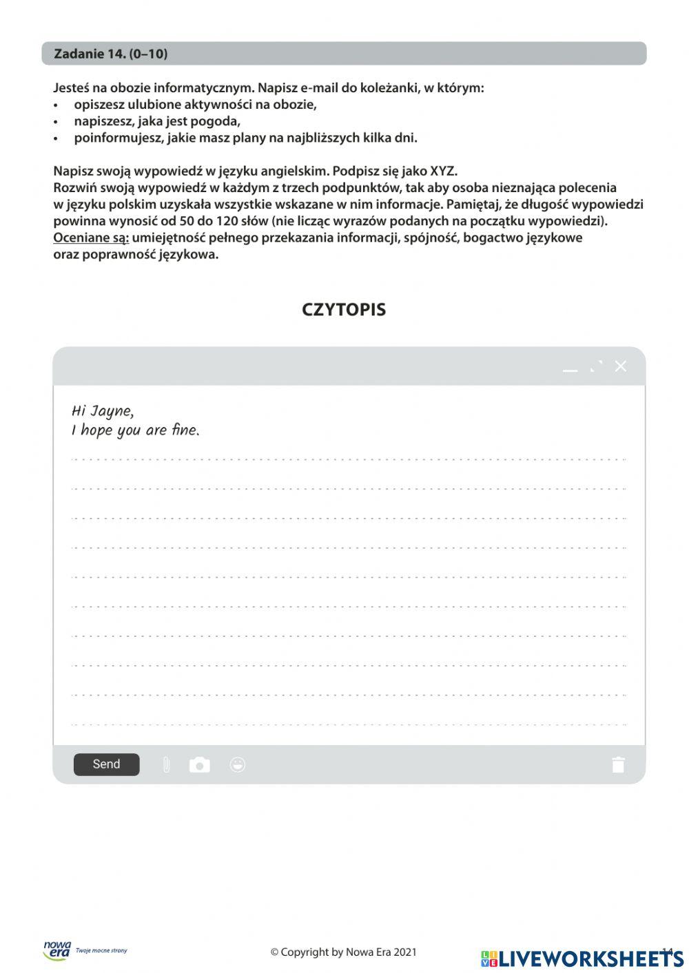 egzamin 14.02b 6833230 | JolaM | Live Worksheets