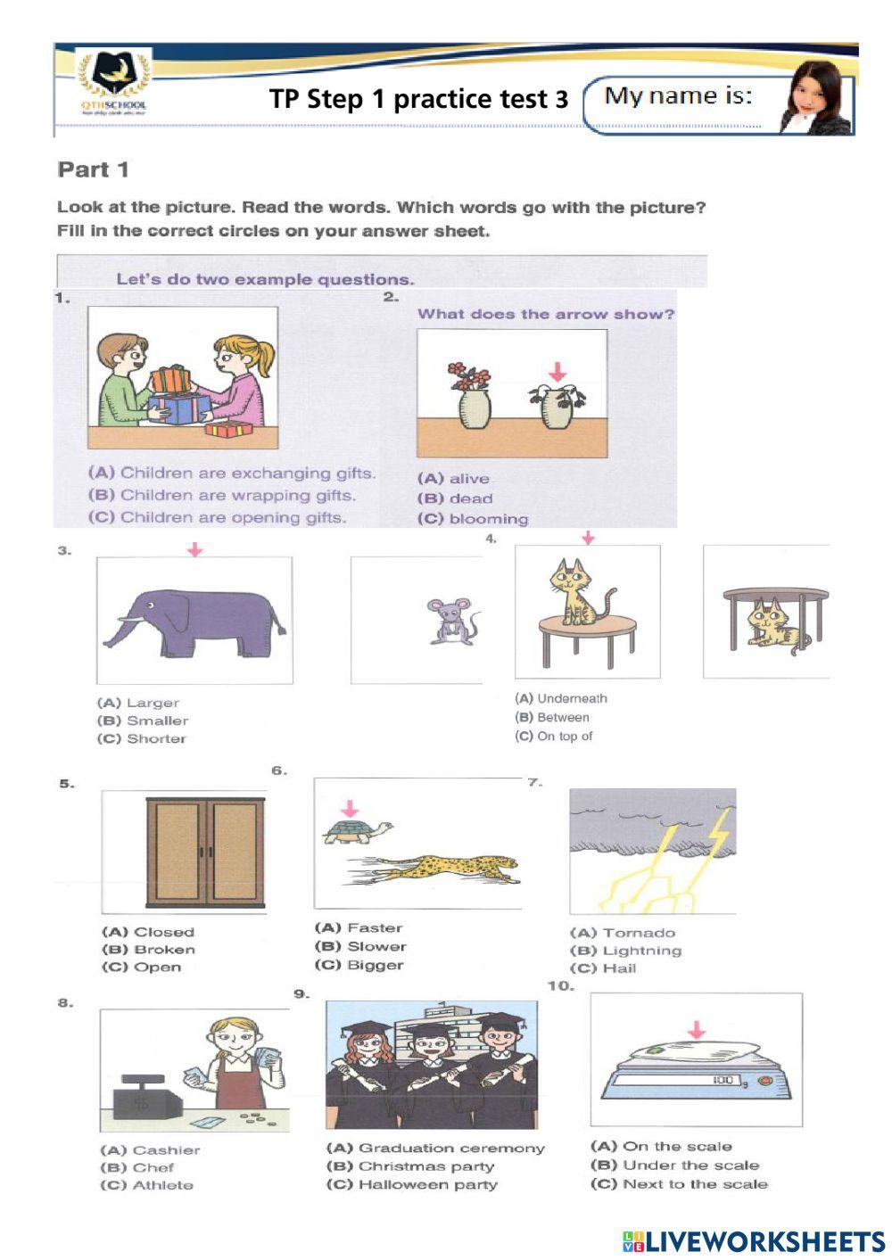 Teacher Jennifer TP S1 practice test 3 worksheet | Live Worksheets