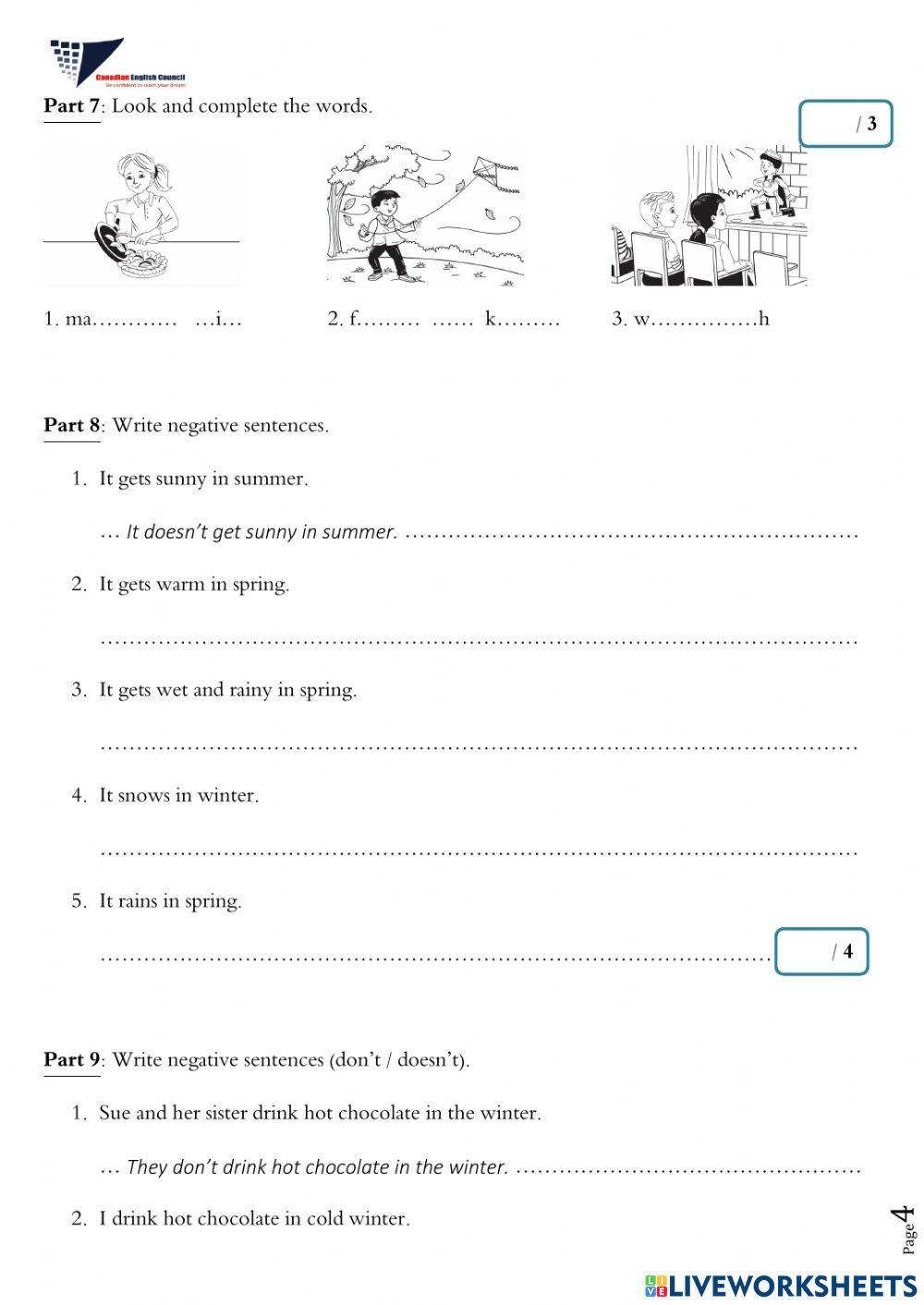 D1 Test Unit 7-8 worksheet | Live Worksheets