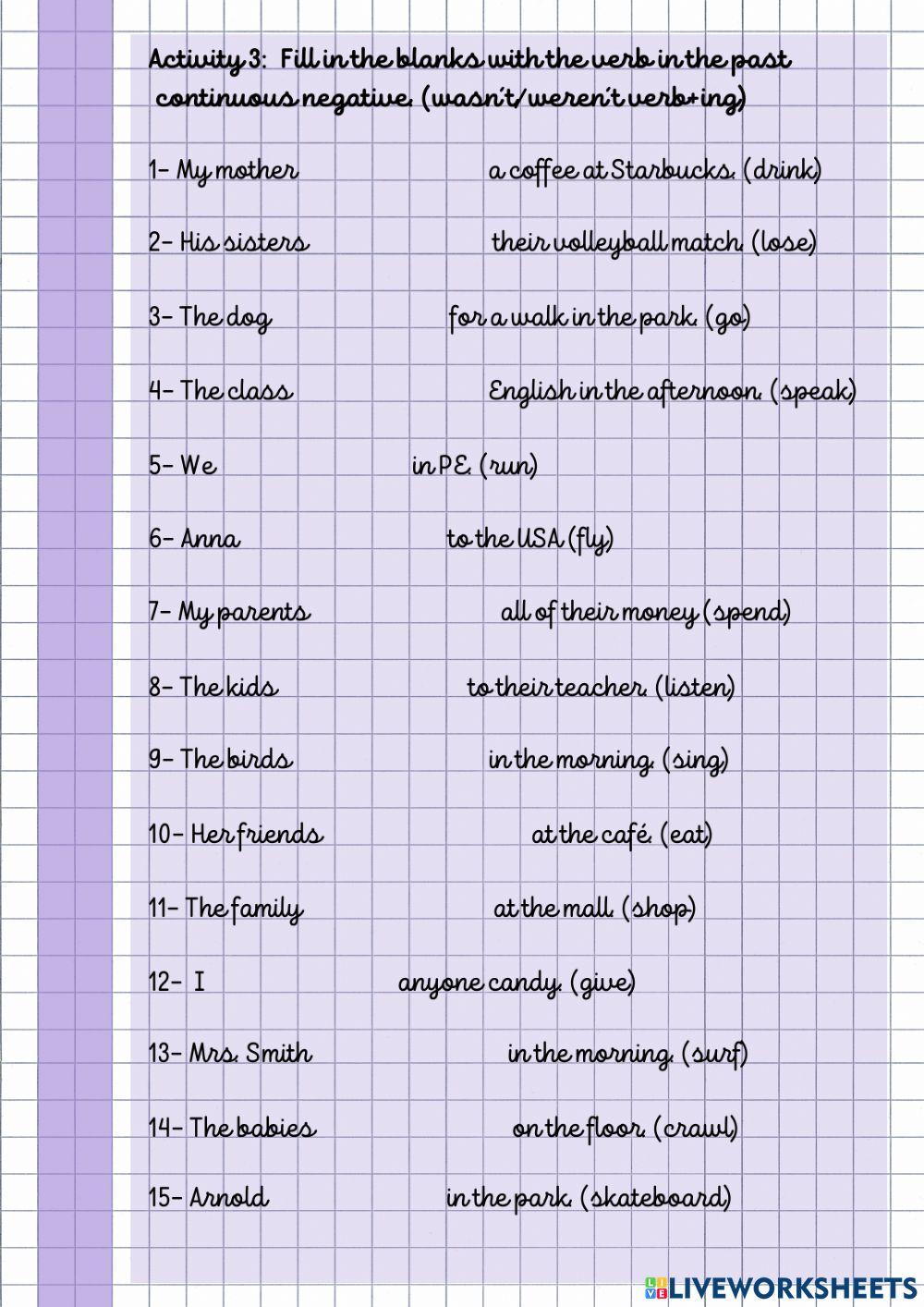 Past Continuous… | Free Interactive Worksheets | 1871294