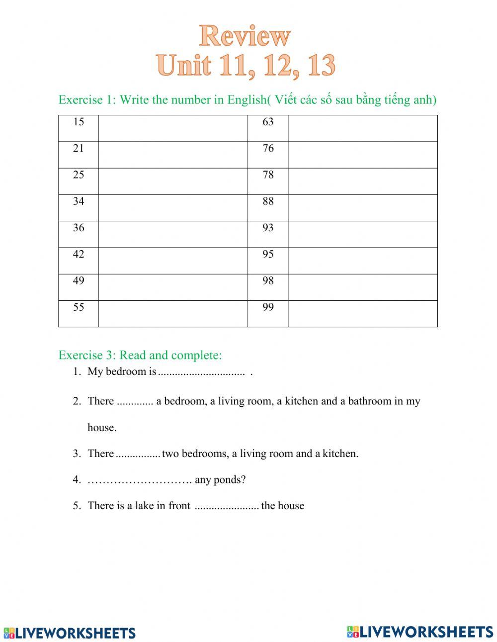 Review unit 11, 12, 13 online exercise for | Live Worksheets
