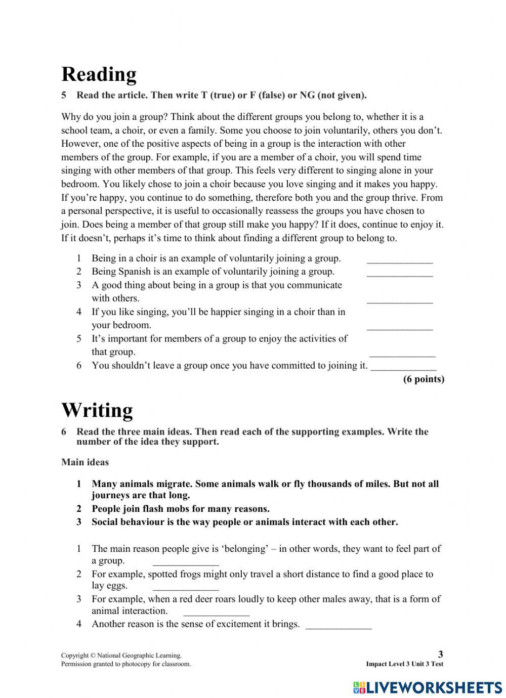 GROUP WORK N. 1 UNIT 3 10TH A-B | delia1971 | Live