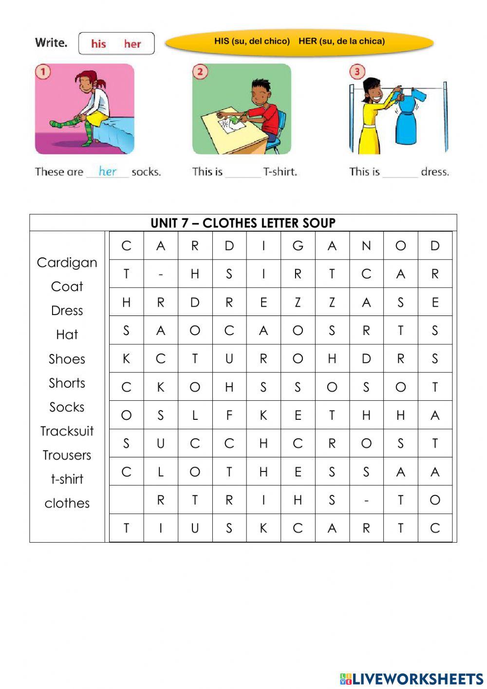 Gf1 - unit 7 worksheet | Live Worksheets
