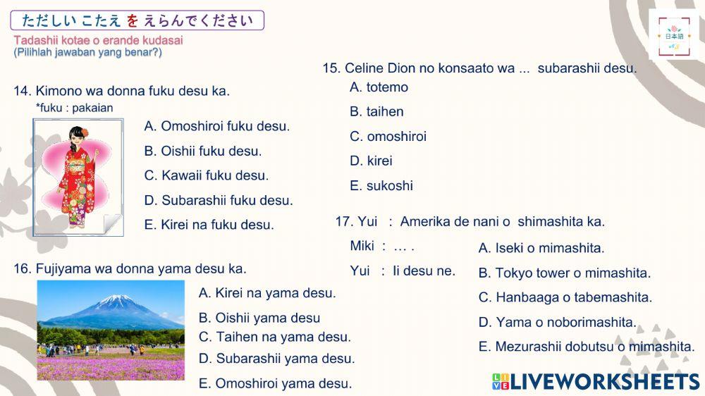 PH 1 Nihongo - Kelas XI IPS 3961215 | ivolynia