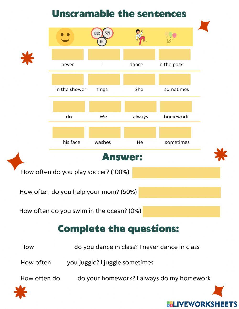 How often | Free Interactive Worksheets | 1872638