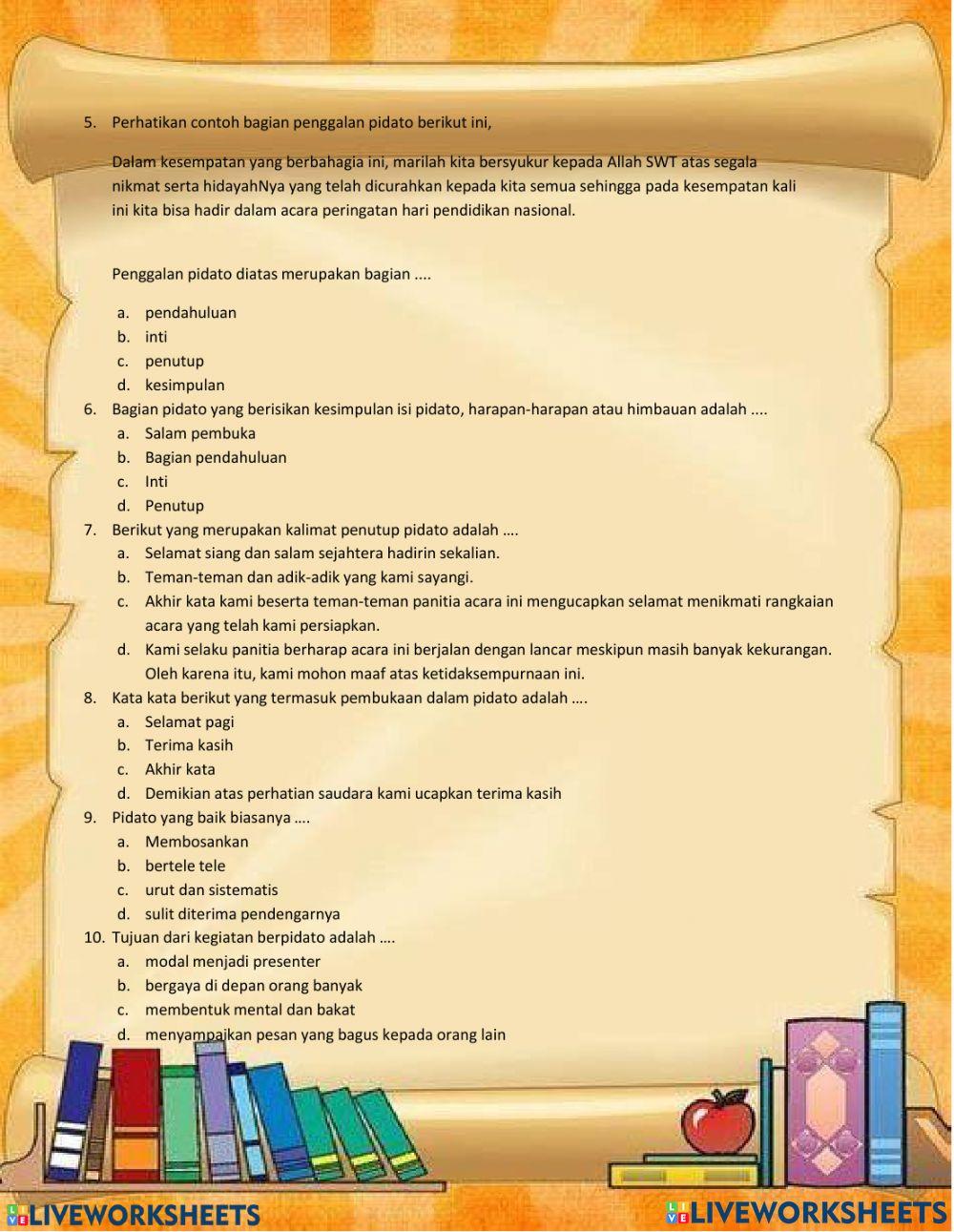 Pidato | Free Interactive Worksheets | 1872952