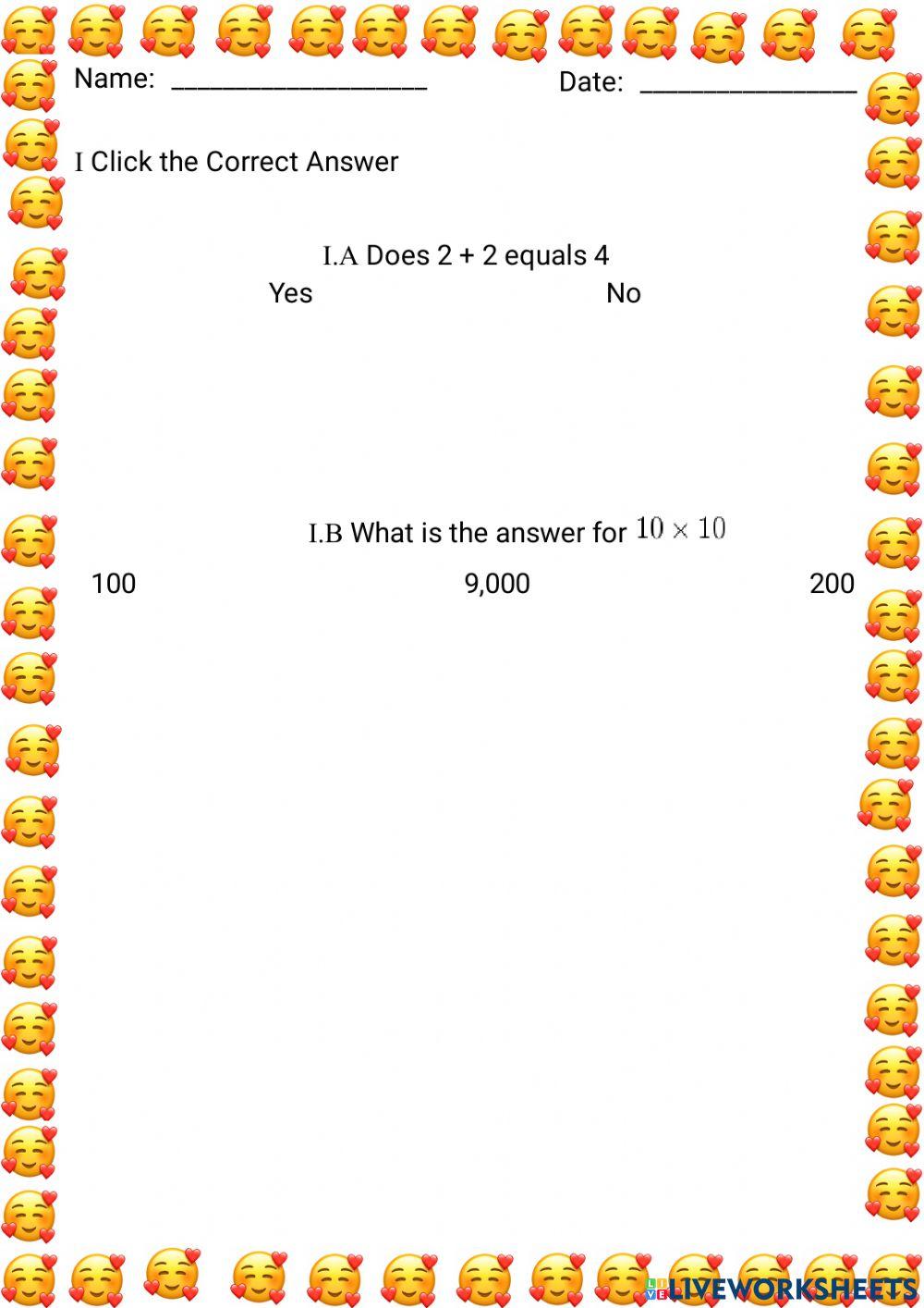Math Select worksheet | Live Worksheets