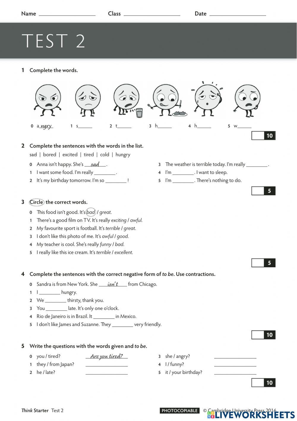 think starter 2 | Free Interactive Worksheets | 6834280