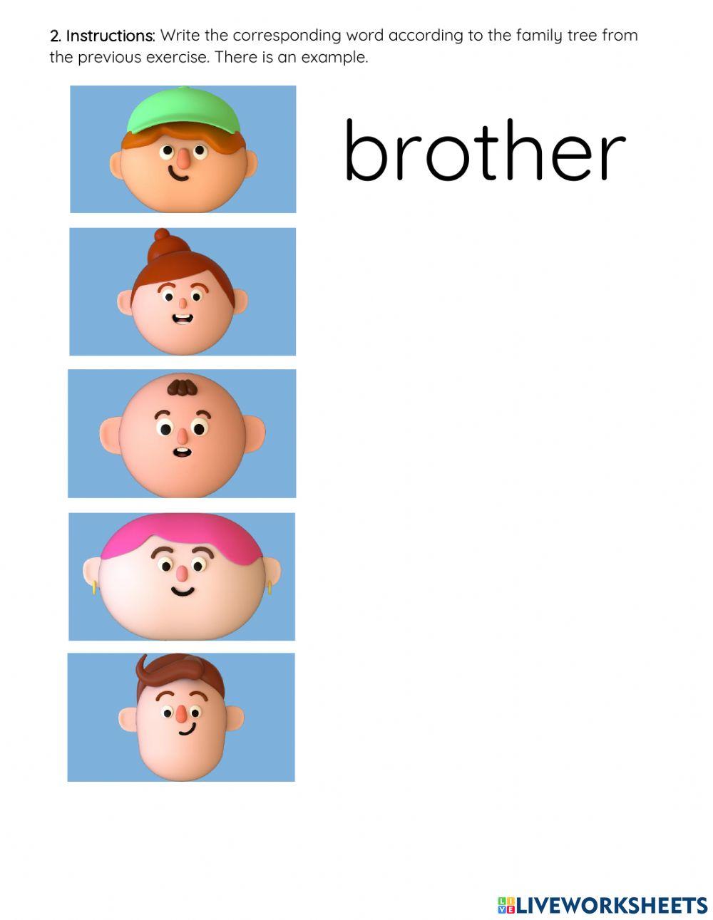 Family Members online exercise for First | Live Worksheets