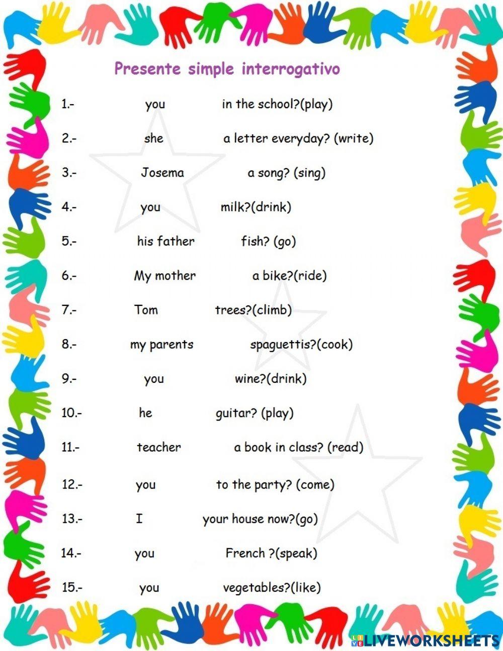 Presente simple… | Free Interactive Worksheets | 1875124