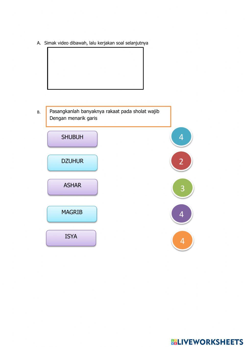 Shalat Wajib interactive worksheet | Live Worksheets