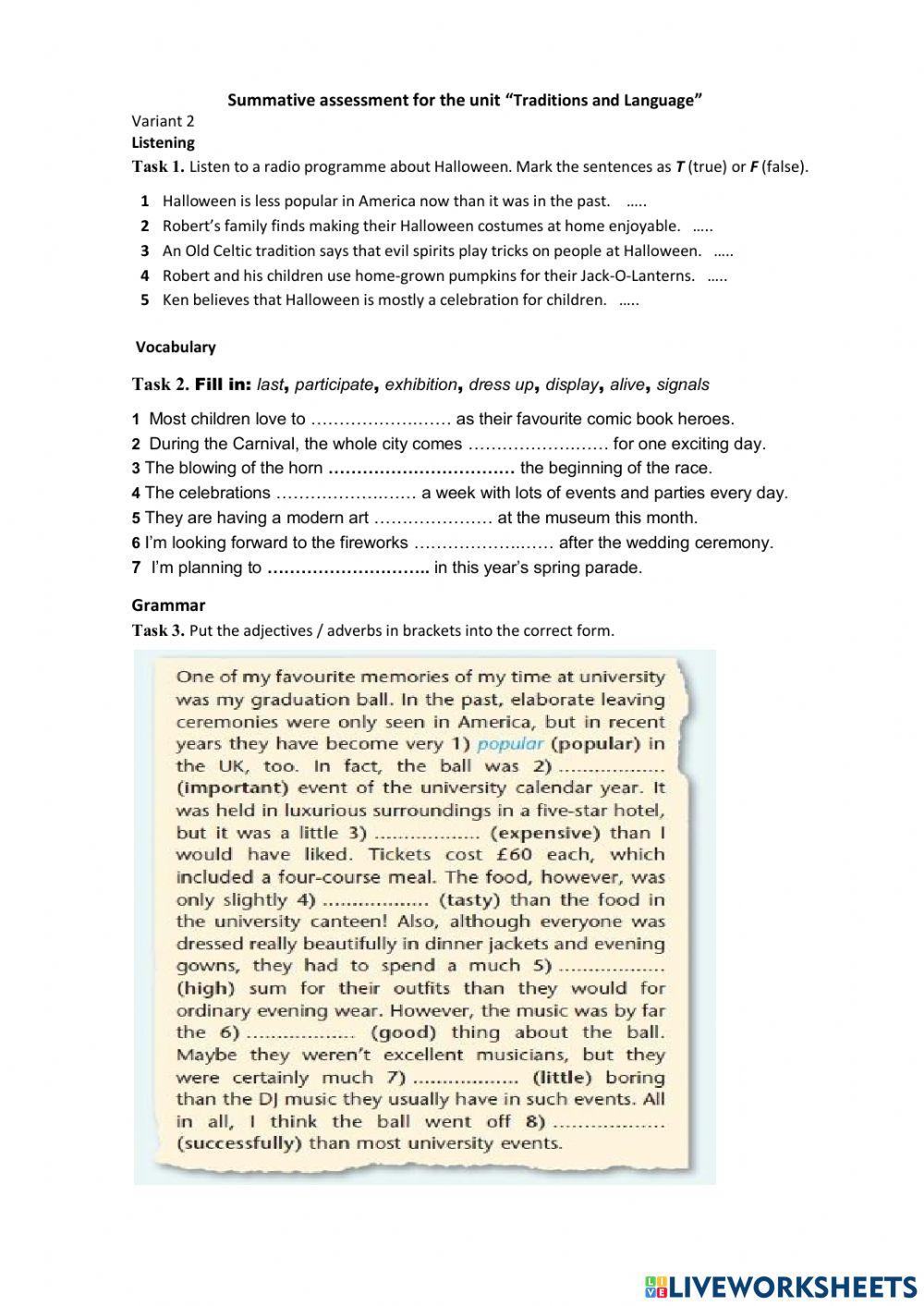 Summative Assessment Comic