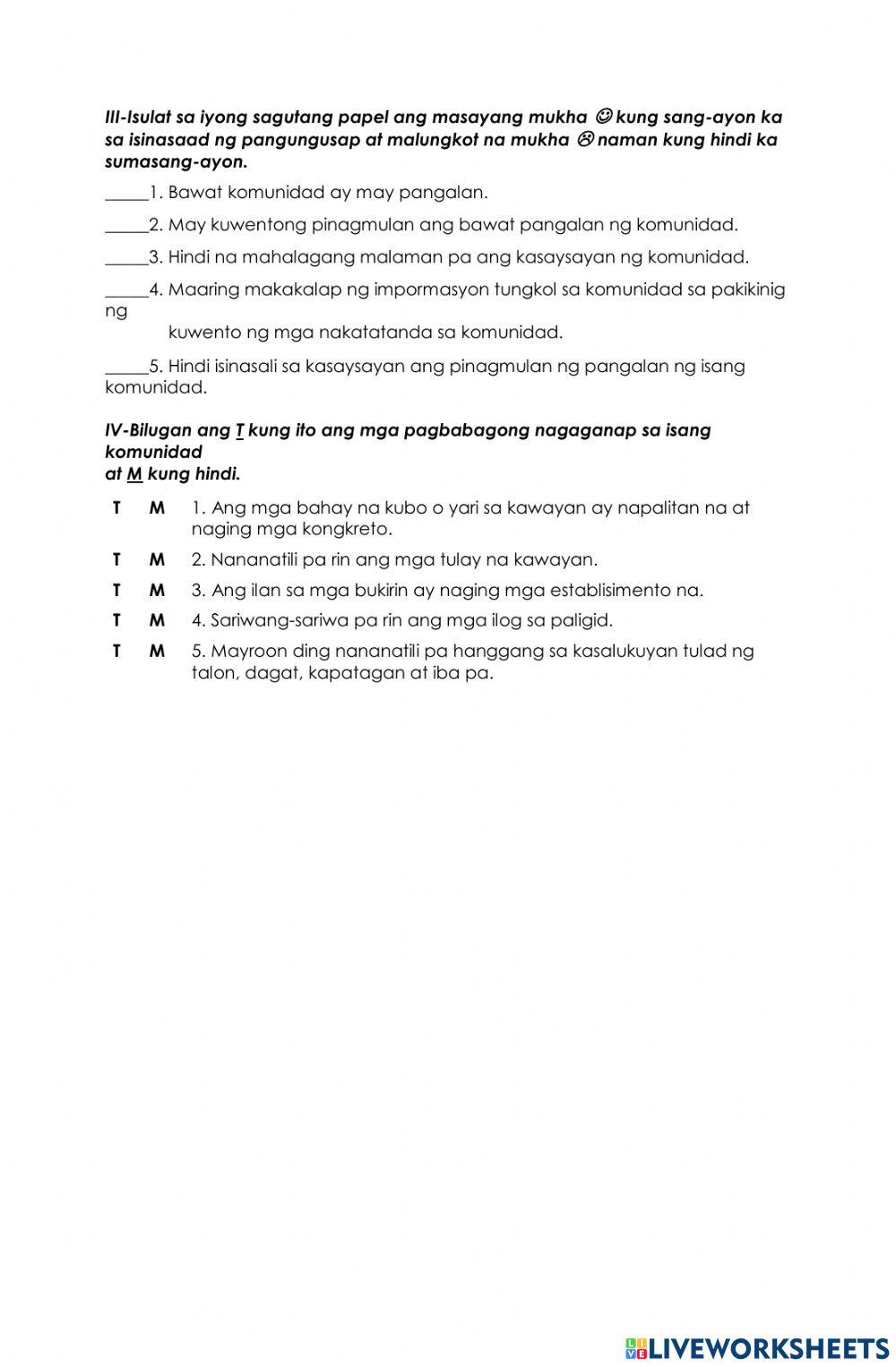 Araling Panlipu… | Free Interactive Worksheets | 1876041