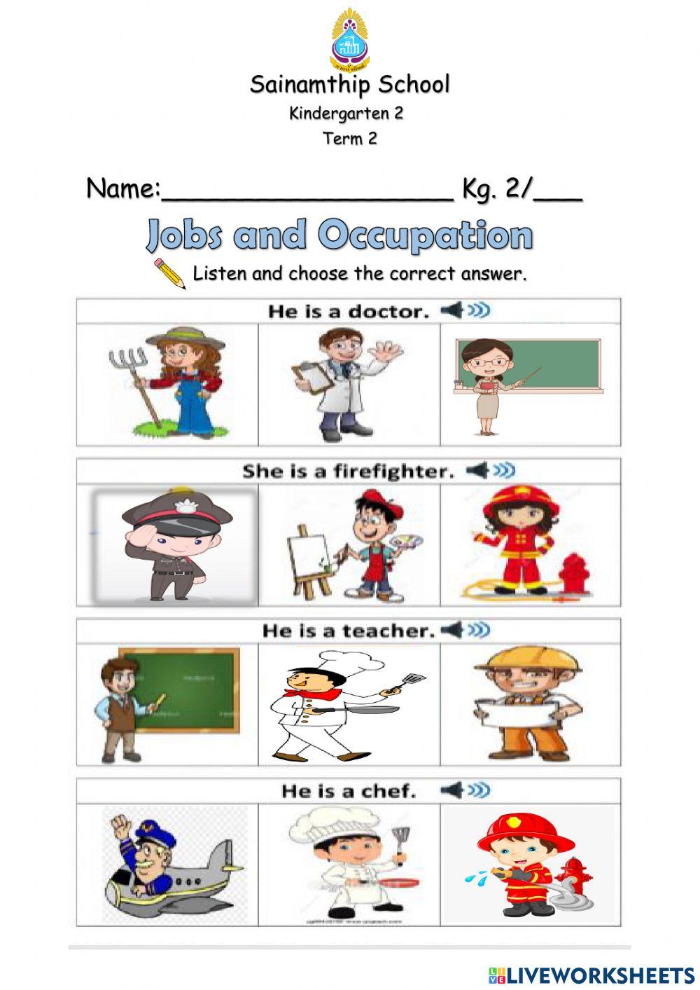 Jobs | Free Interactive Worksheets | 1876508