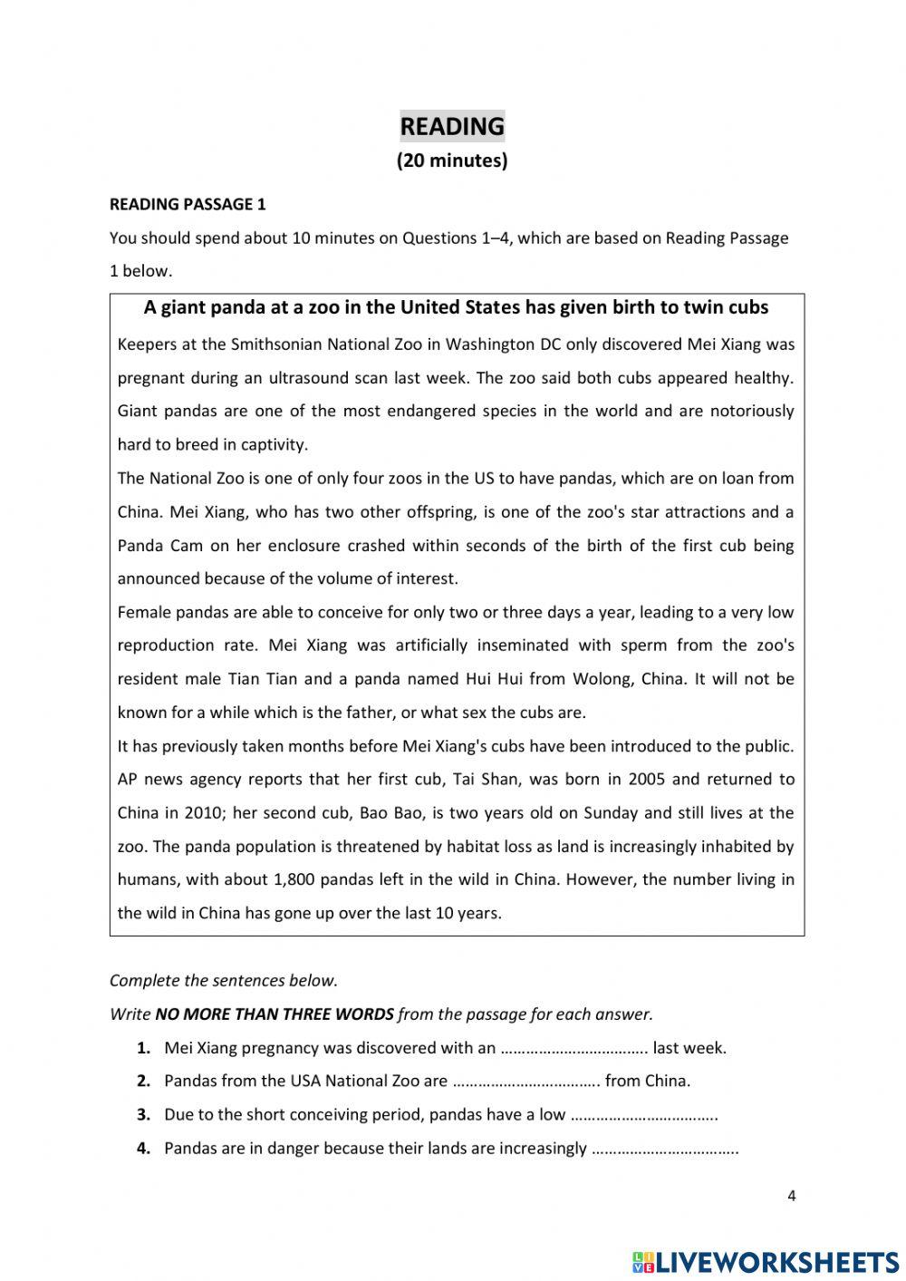 PRE-IELTS Final… | Free Interactive Worksheets | 1876528