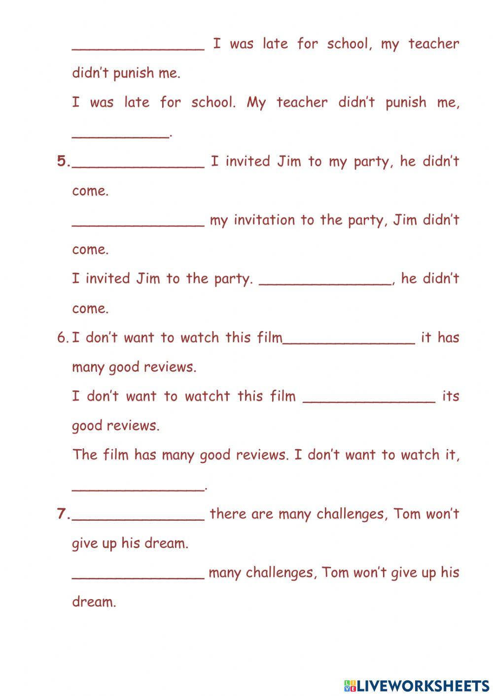 U8 interactive worksheet for 7 | Live Worksheets