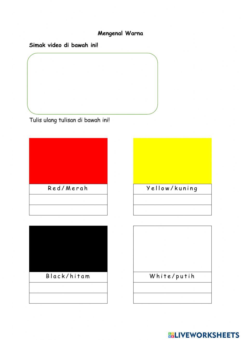 Draw a line color worksheet | Live Worksheets