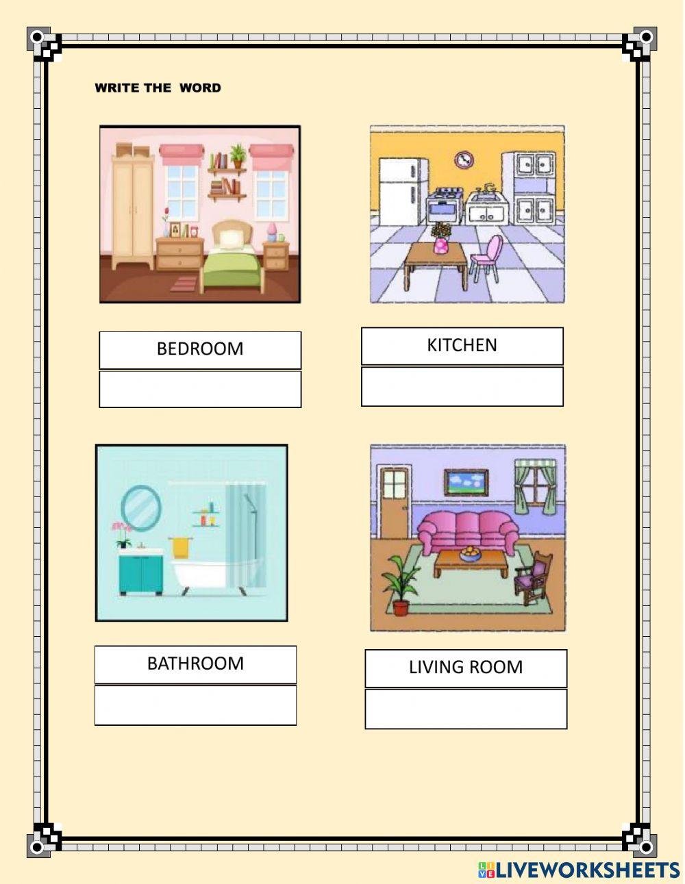 PARTS OF THE HOUSE online exercise for GRADE 1 | Live Worksheets