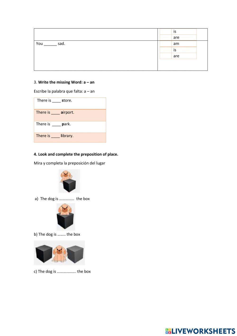 Examen online exercise for 3ro | Live Worksheets