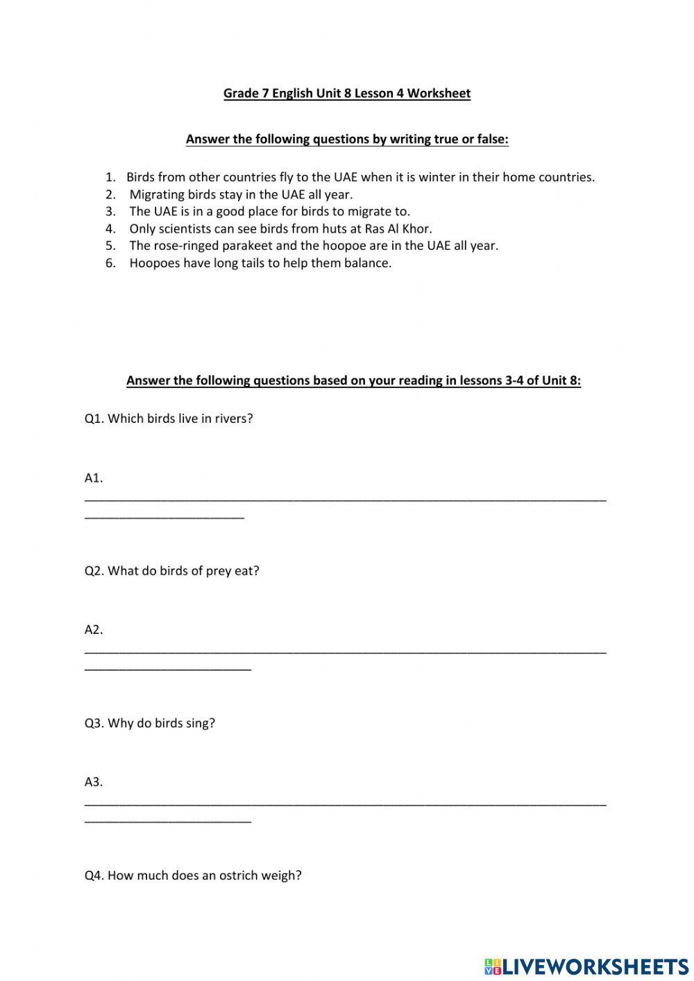 1877319 | Bird facts | Teachstarnmoon | LiveWorksheets