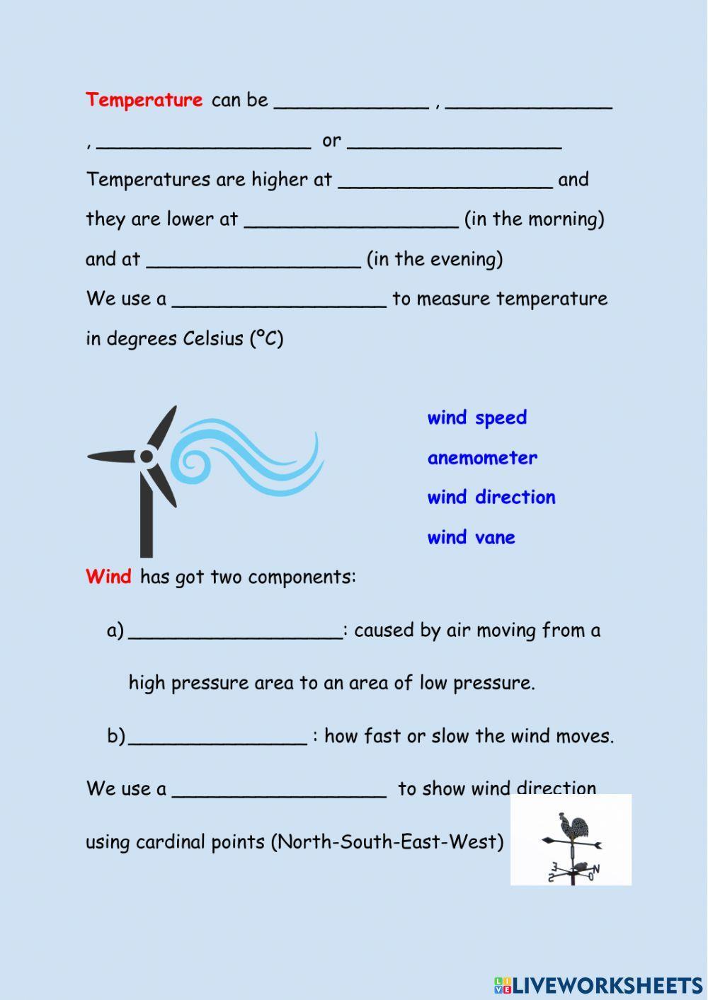 Weather elements | Free Interactive Worksheets | 1877648