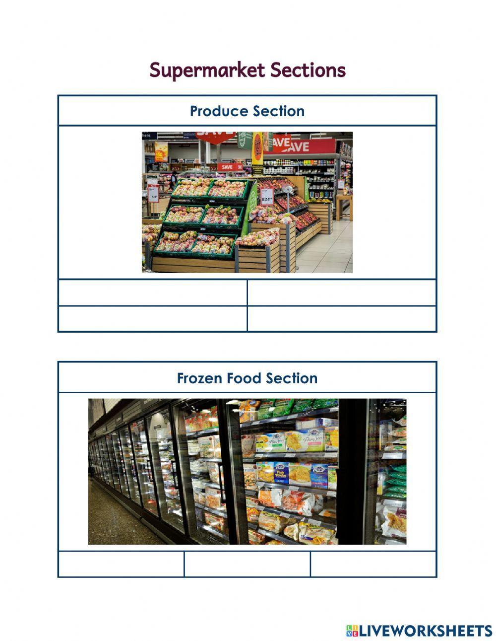 Supermarket sec… | Free Interactive Worksheets | 1877862