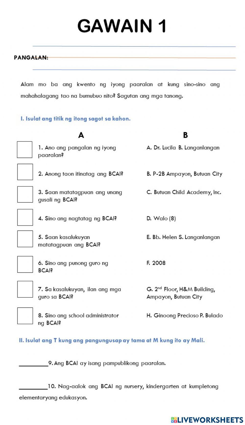 Ang Aking Paaralan Worksheet Porn Sex Picture