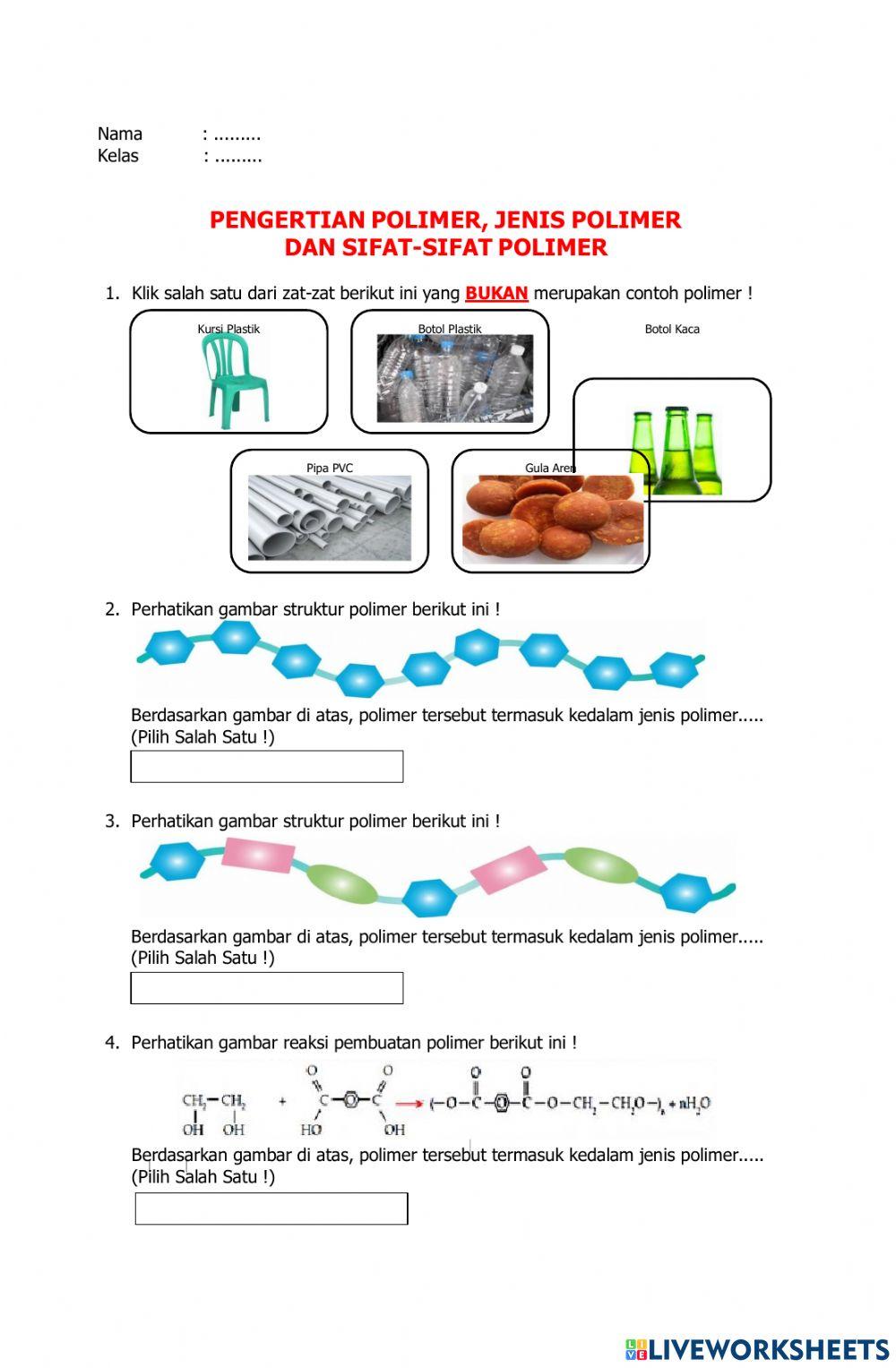 LKPD POLIMER online exercise for | Live Worksheets
