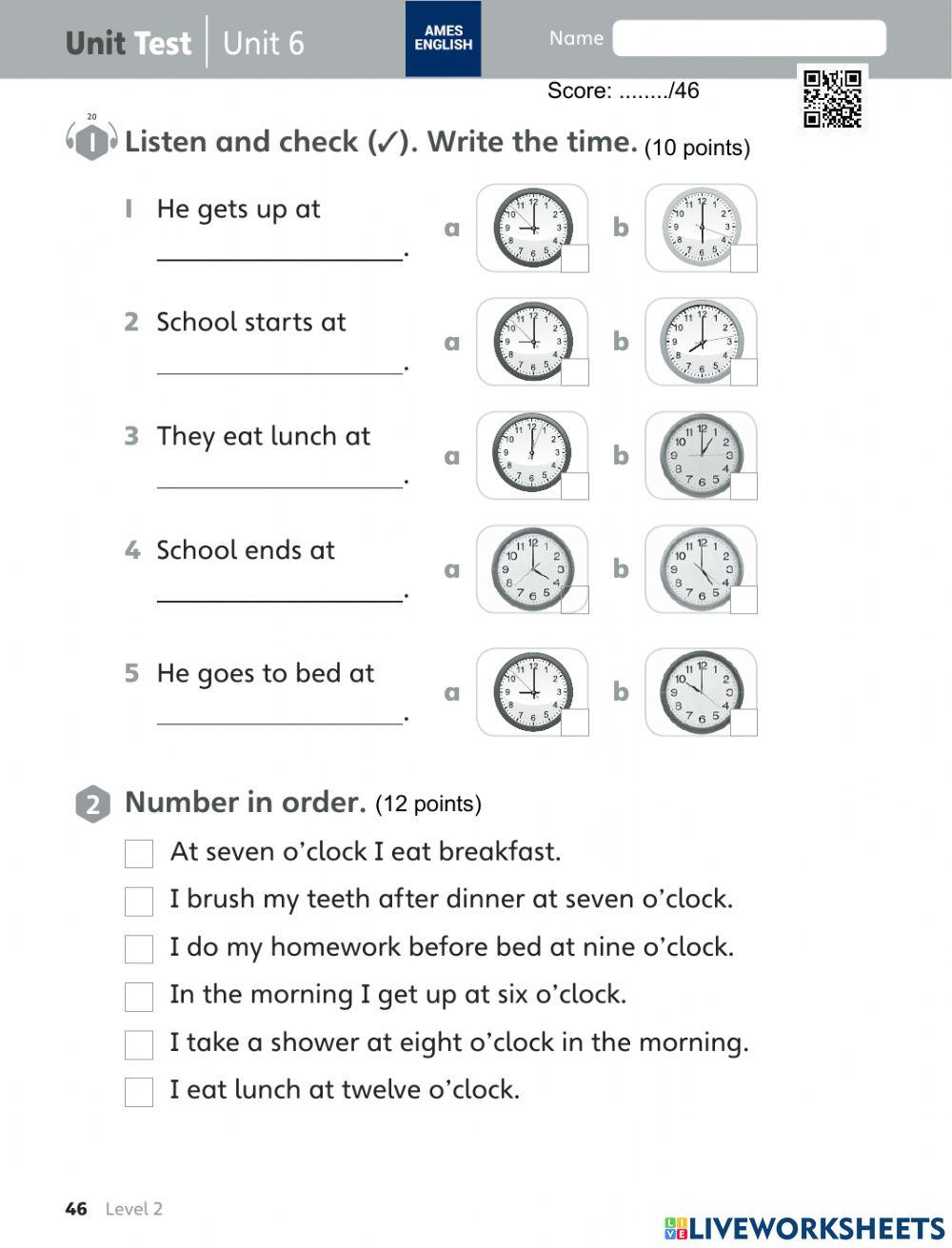 Unit 1 online exercise for SK4 | Live Worksheets