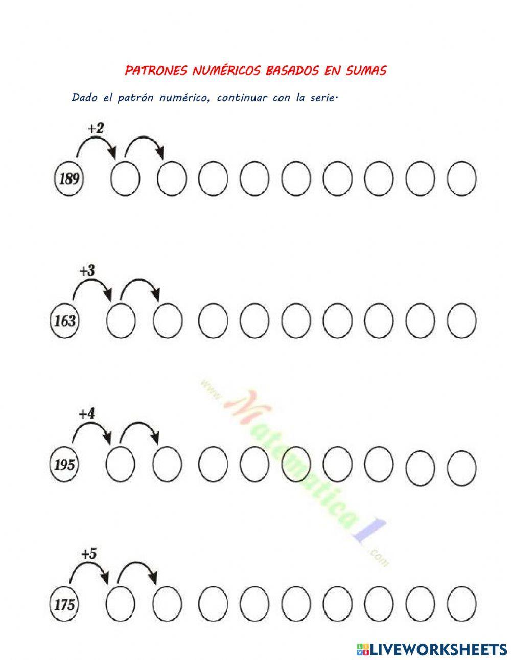 Patrones Numericos Basados En Sumas 3ro De Primaria – eroppa