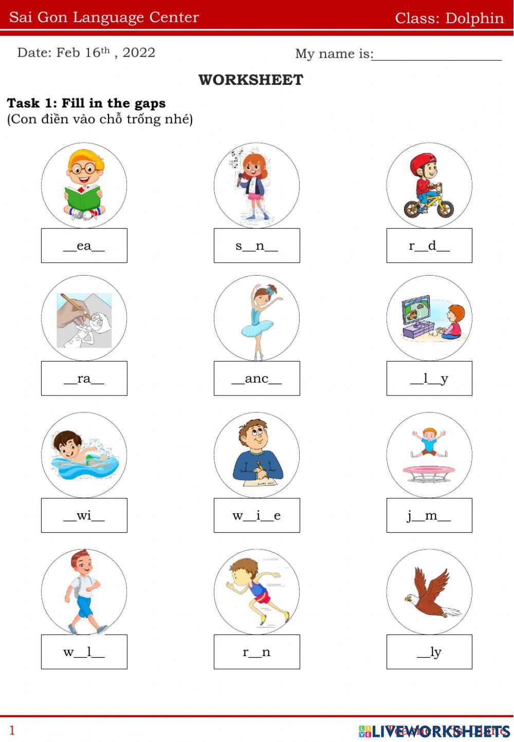 Homework-class Dolphin Feb 16th worksheet | Live Worksheets