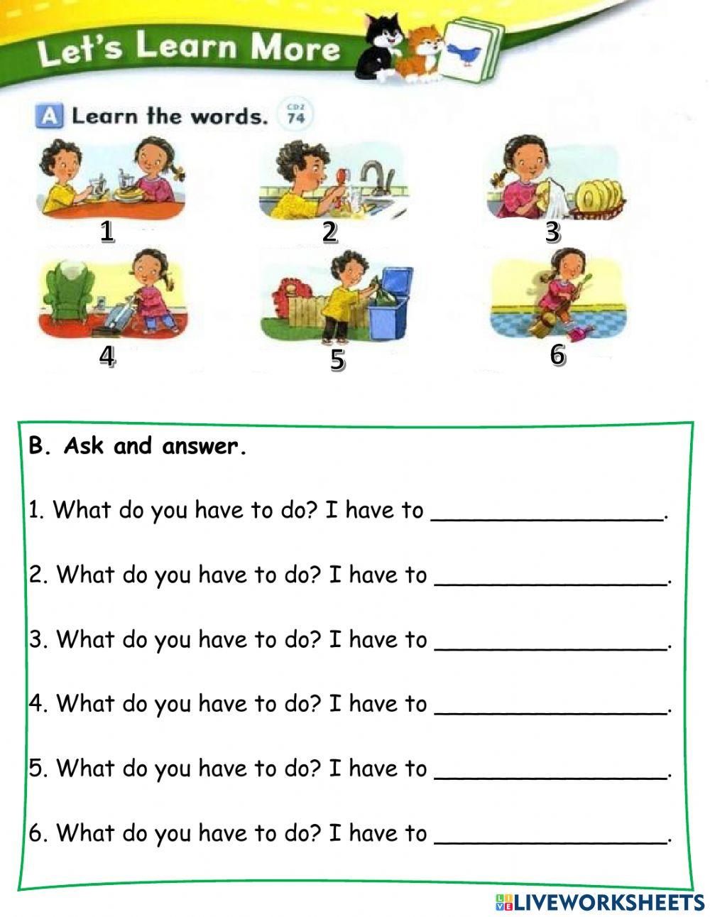 Unit 8: Let's Learn More online exercise for | Live Worksheets