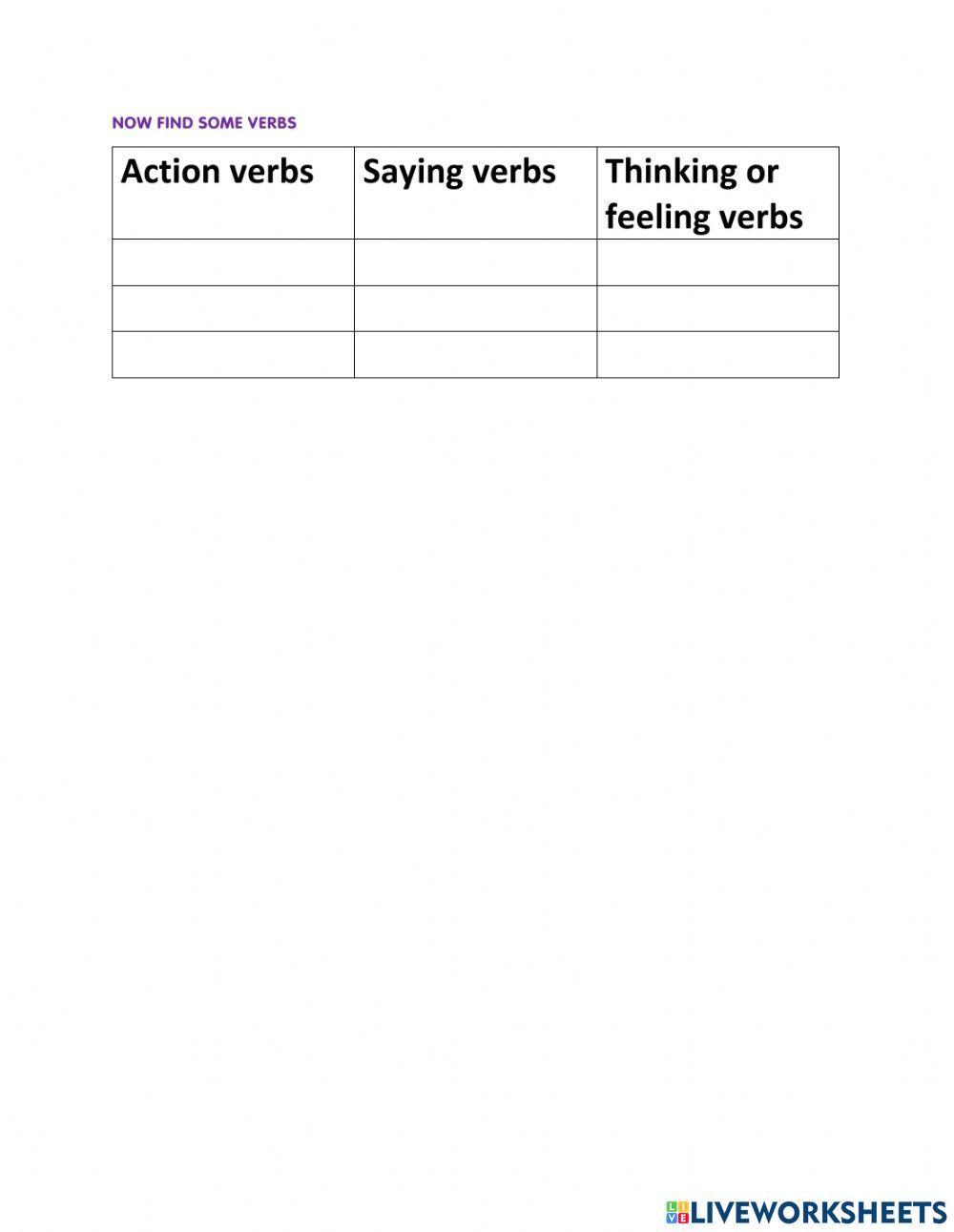 Verbs in narrat… | Free Interactive Worksheets | 1879014