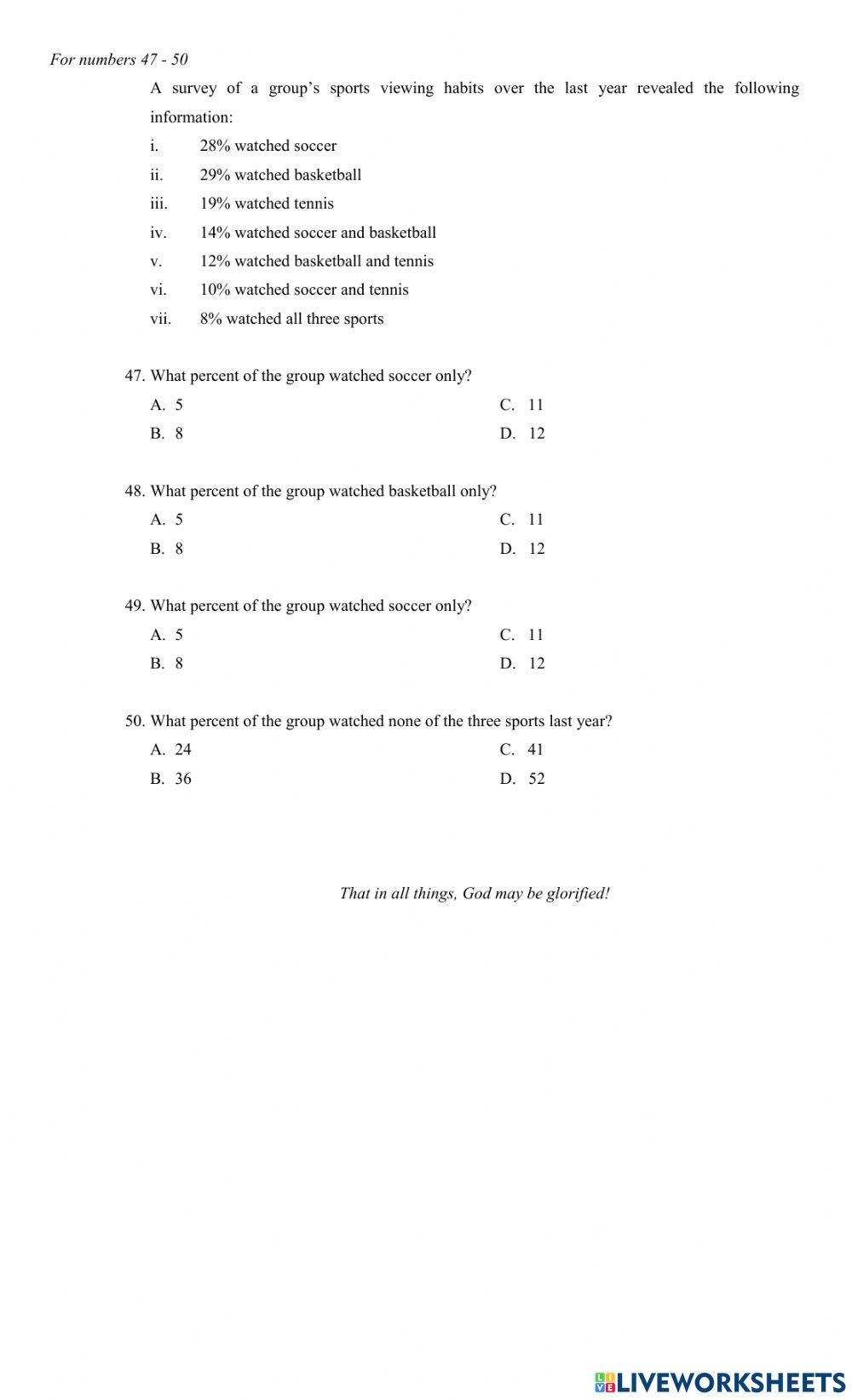 Grade 10 - Pers… | Free Interactive Worksheets | 5301482