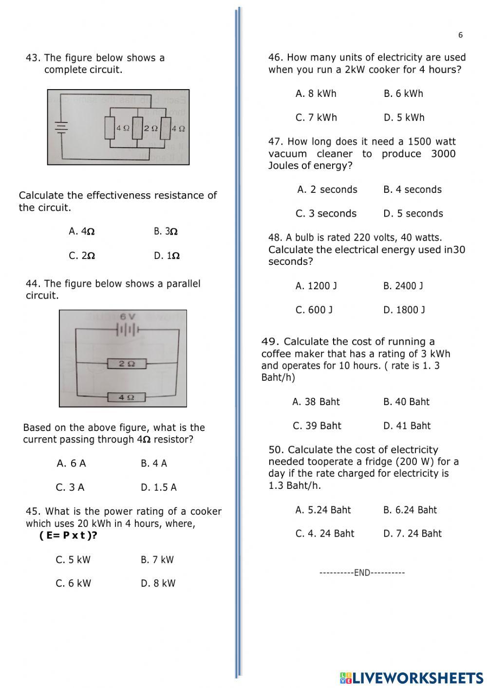 M3-1 Science Final Exam online exercise for | Live Worksheets